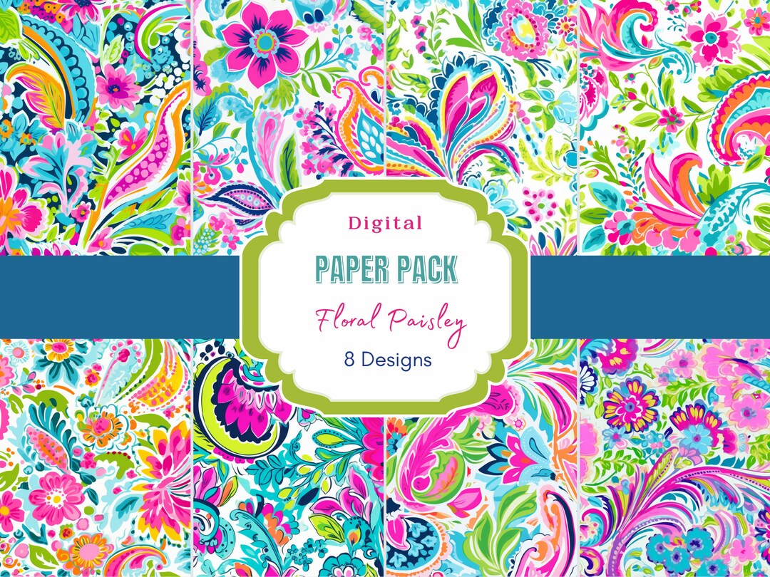 Floral Paisley Digital Paper Paisley Pattern Floral Patterns Seamless ...