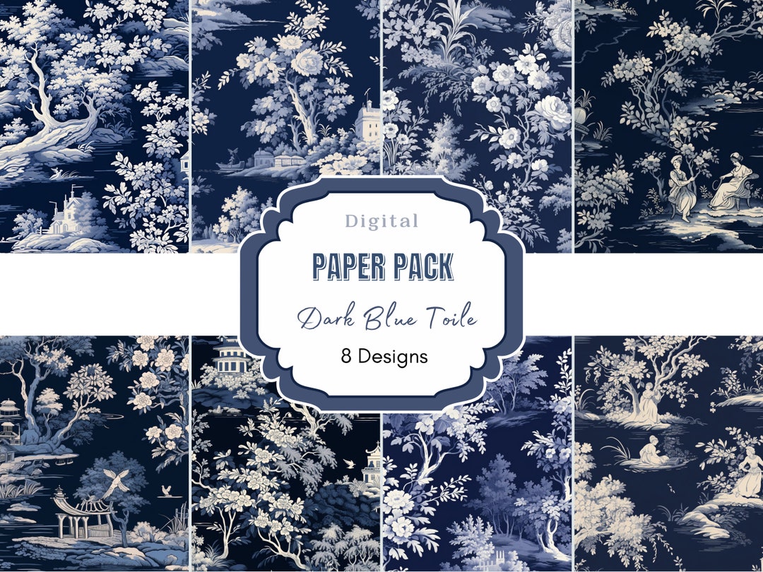 Dark Blue French Toile | Chinoiserie | Wedding Invatitions | Navy Blue ...