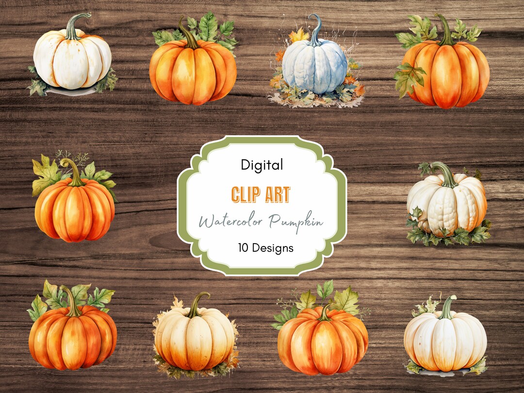 Watercolor Pumpkin Clipart | Floral Pumpkin | High Resolution Pumpkins ...