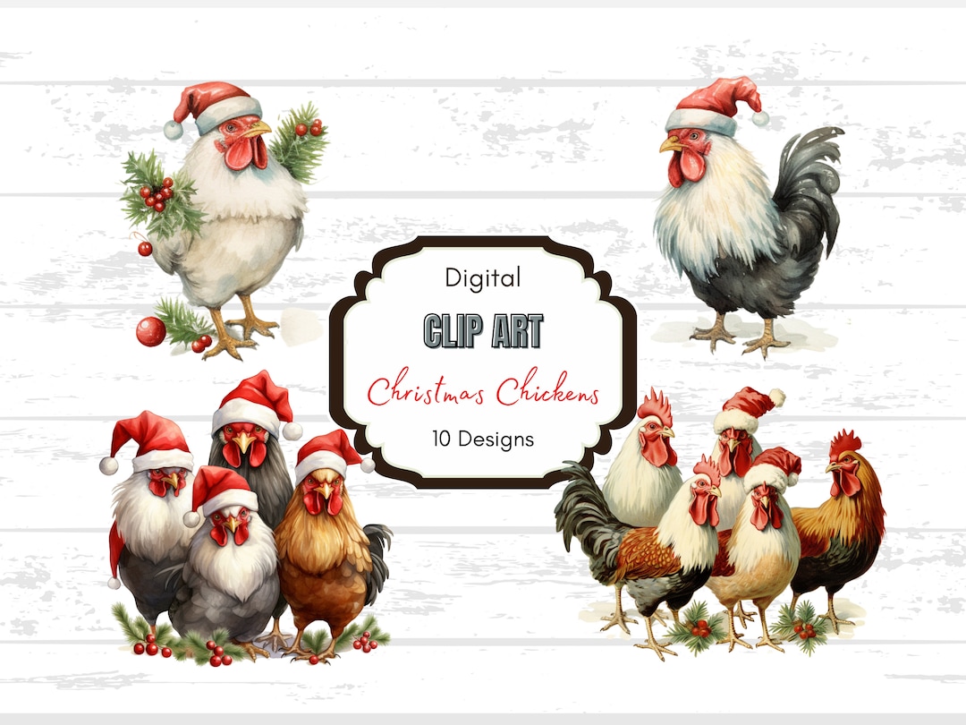 Christmas Chicken Clipart | Chickens Farmer | Printable Png | Merry ...