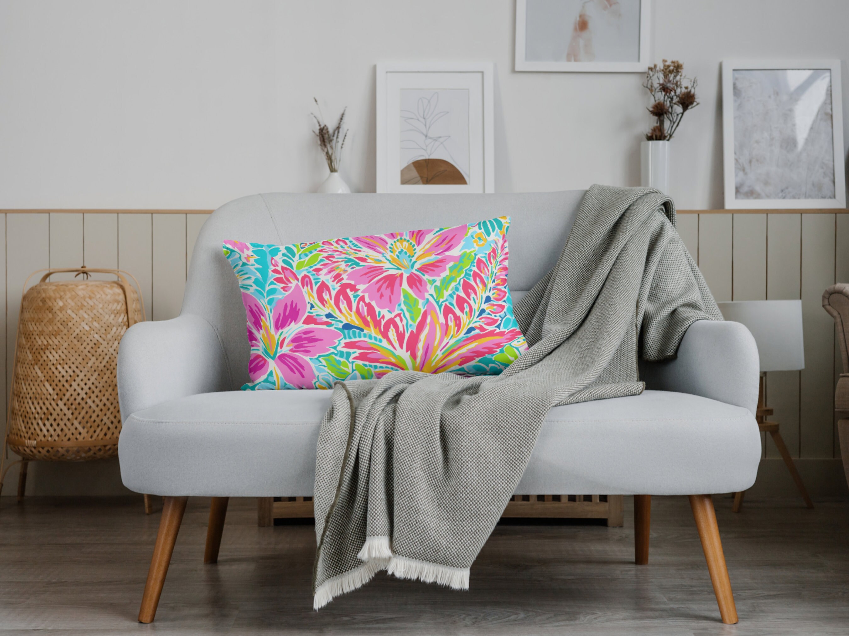 Preppy Bright Flowers Digital Paper, Preppy Design, Floral Pattern ...