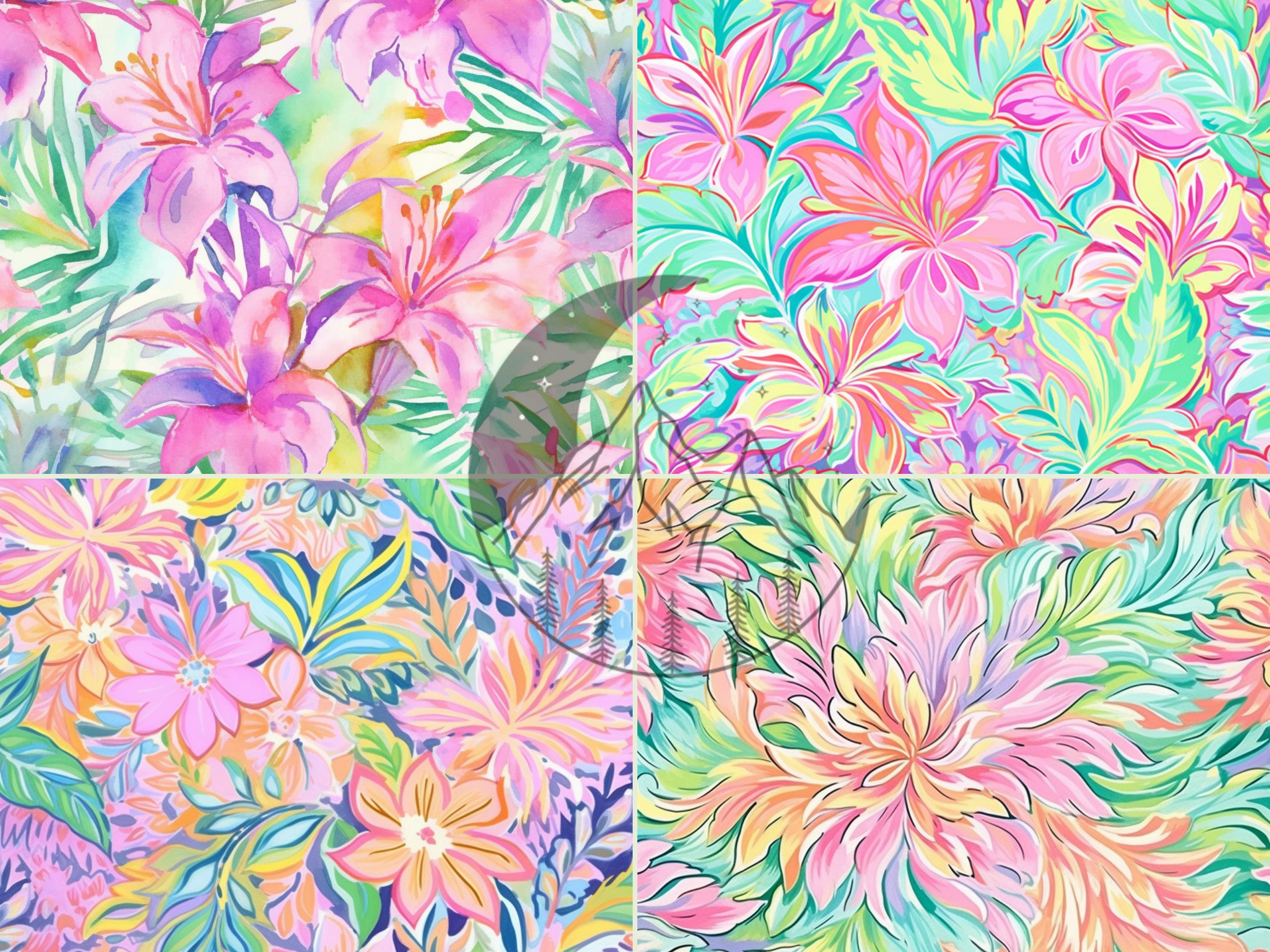 Watercolor Floral Digital Paper Pack Digital Paper Paper Scrapbook ...