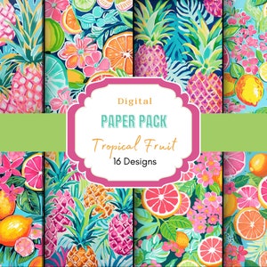 Tropical Fruit Digital Paper Pack | Scrapbooking | Invitations ...