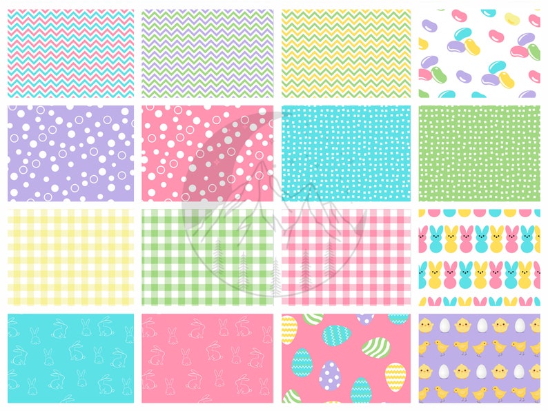 Easter Digital Paper Easter Scrapbook Pages Easter Clipart Bunny Papers Spring Downloads Easter ...