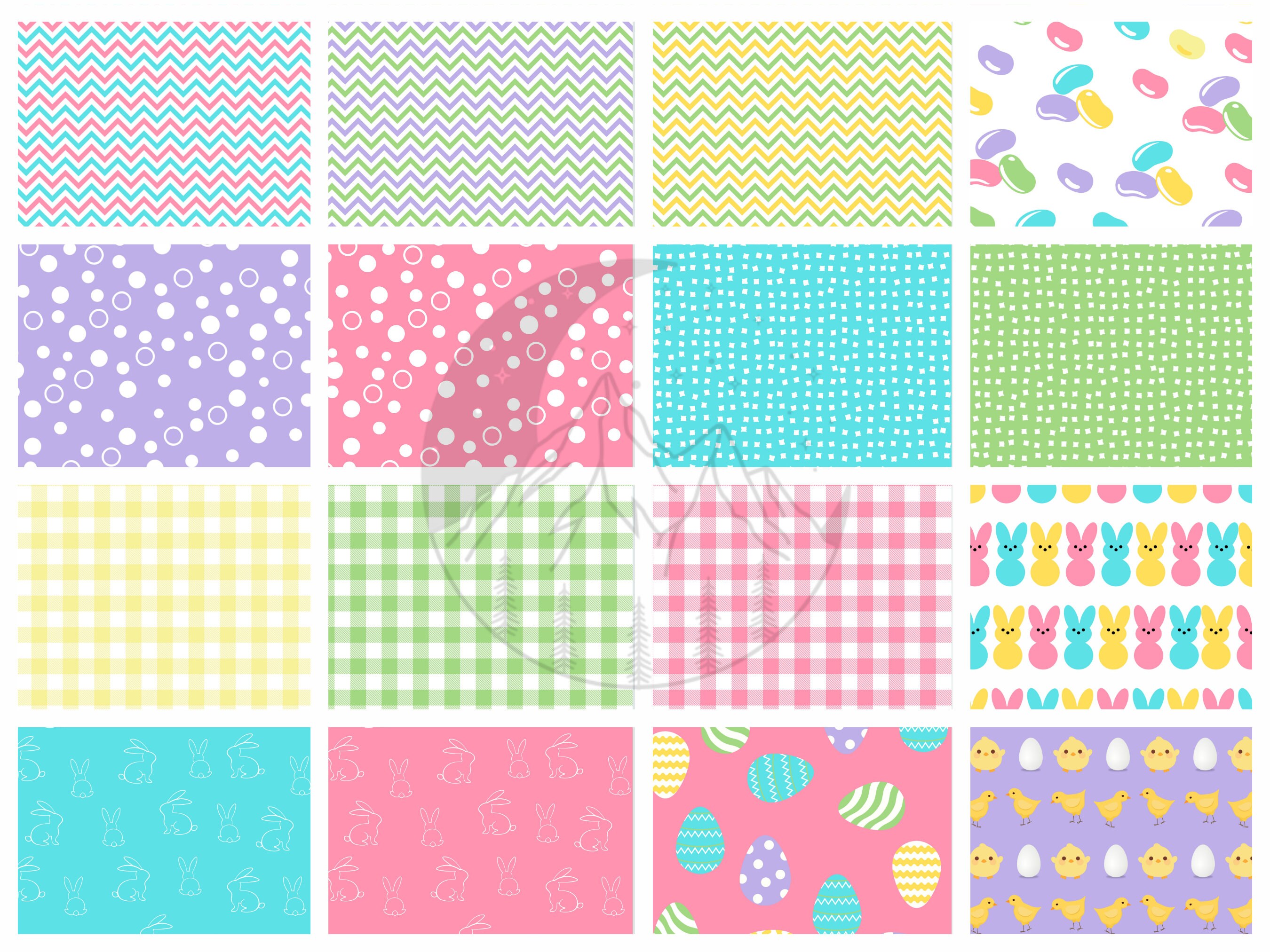 Easter Digital Paper Easter Scrapbook Pages Easter Clipart Bunny Papers ...