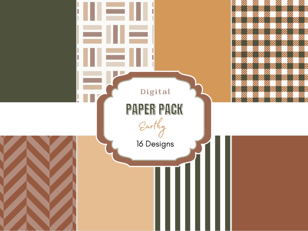 Earth Tone Boho Digital Paper | Earthy Tones | Printable Paper | Earth ...