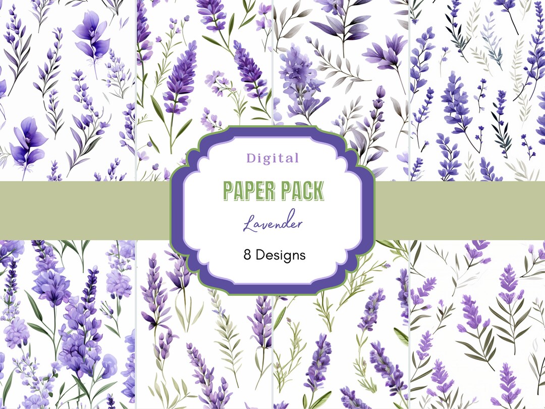 Lavender Digital Paper Pack | Commercial Use | Junk Journal | Instant ...