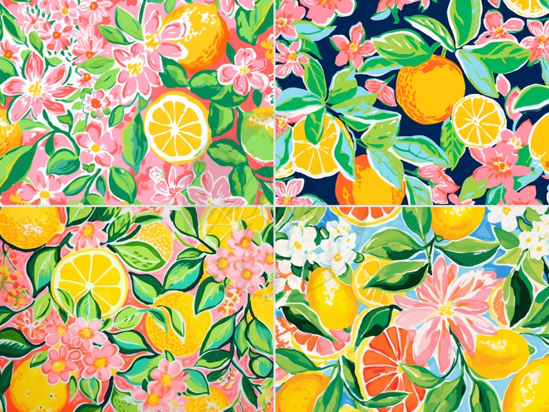 Preppy Pink Lemonade Digital Paper Summer Paper Lemonade Stand Pink ...