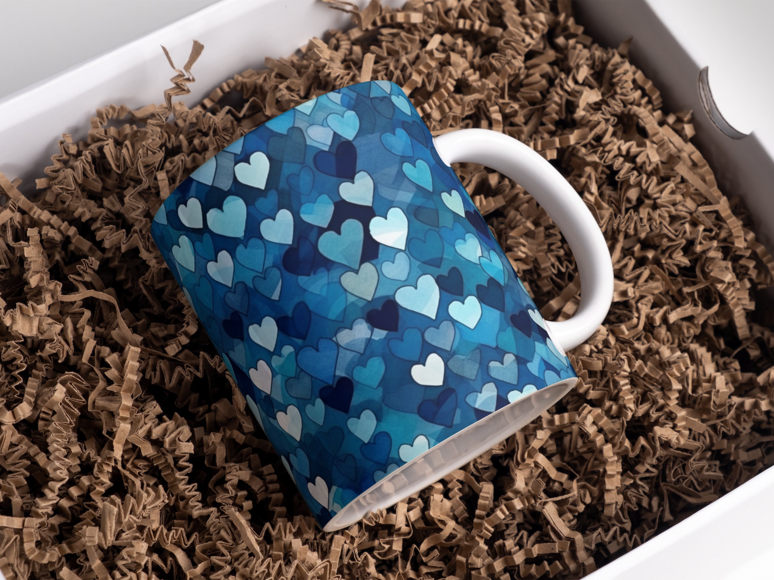 Blue Heart Digital Paper Instant Download Heart Digital Papers Heart ...