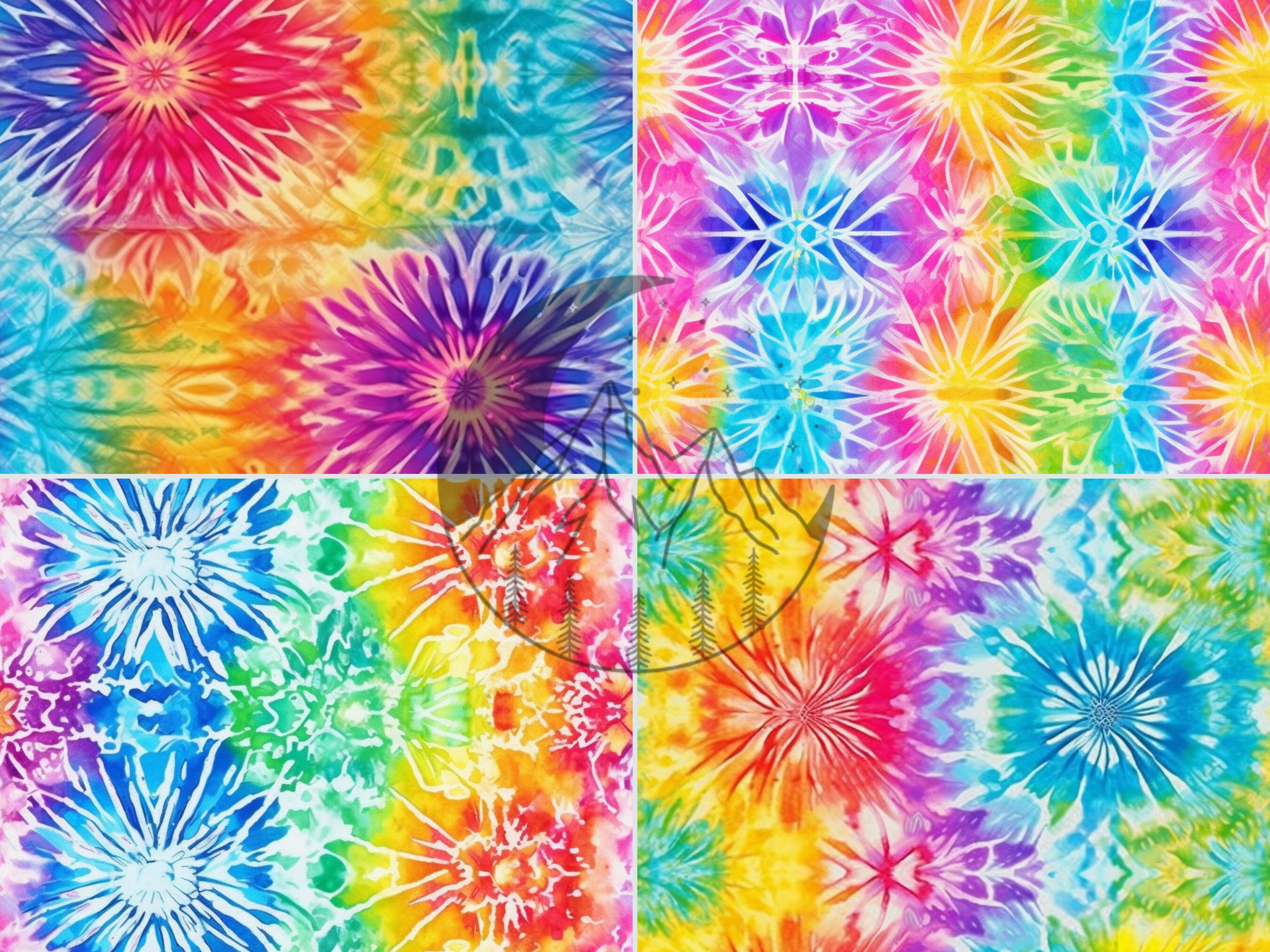 Rainbow Tie Dye Digital Paper Pack | Tie Dye | Rainbow | Commercial Use ...