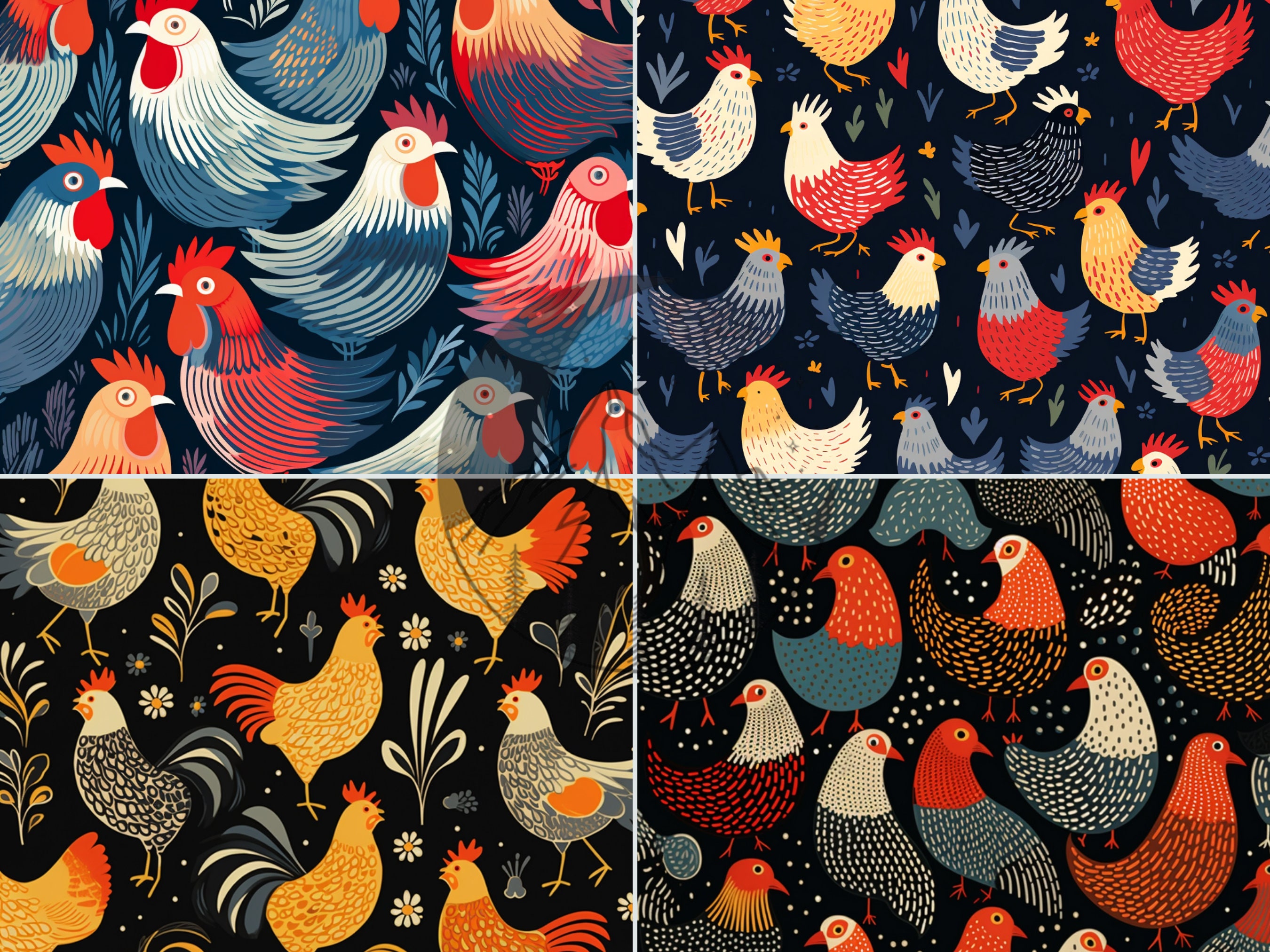 Chicken and Egg Digital Paper Pack Commercial Use Chicken Art Farmer ...