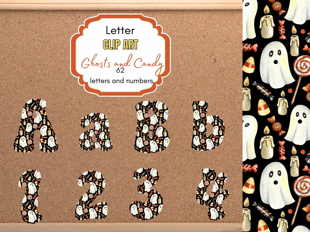 Ghost Clipart Alphabet Doodle Set Png | Letters | Commercial Use ...