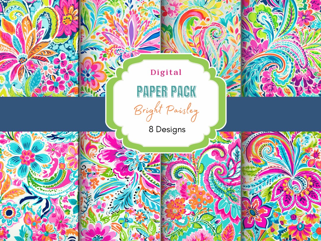Bright Paisley Digital Paper | Paisley Pattern | Commercial Use ...