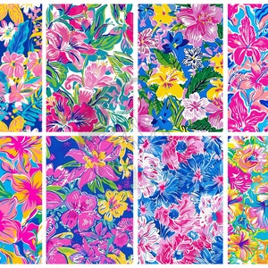 Preppy Watercolor Flowers Digital Paper |paper Craft | Scrapbooking ...