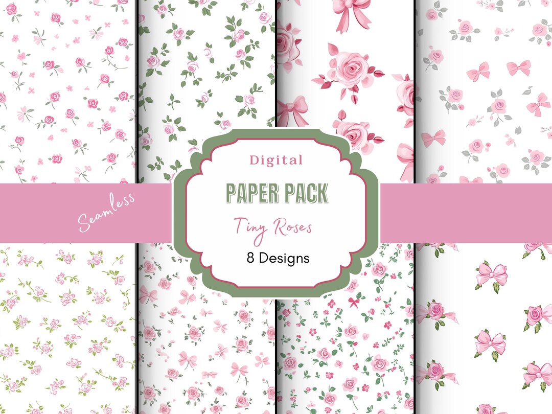 Tiny Roses Seamless Digital Paper| Coquette Flowers | Floral Background ...