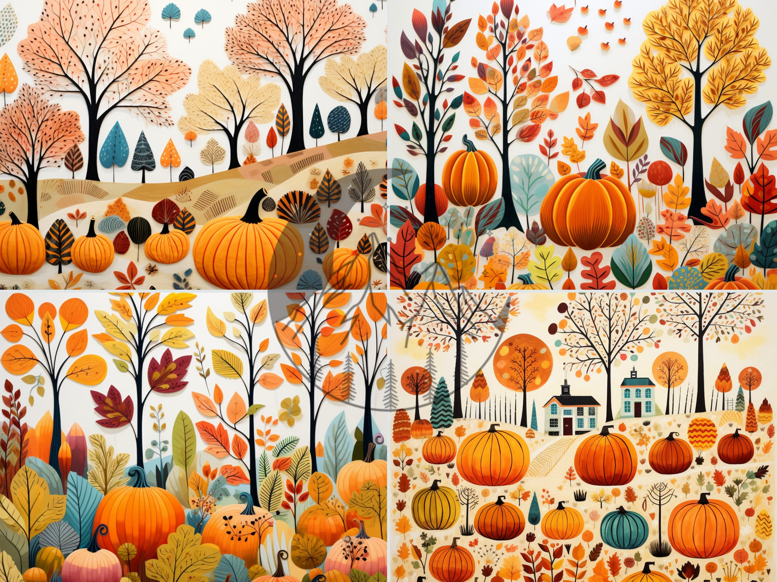Autumn Digital Paper Fall Clipart Digital Background Autumn Pattern ...