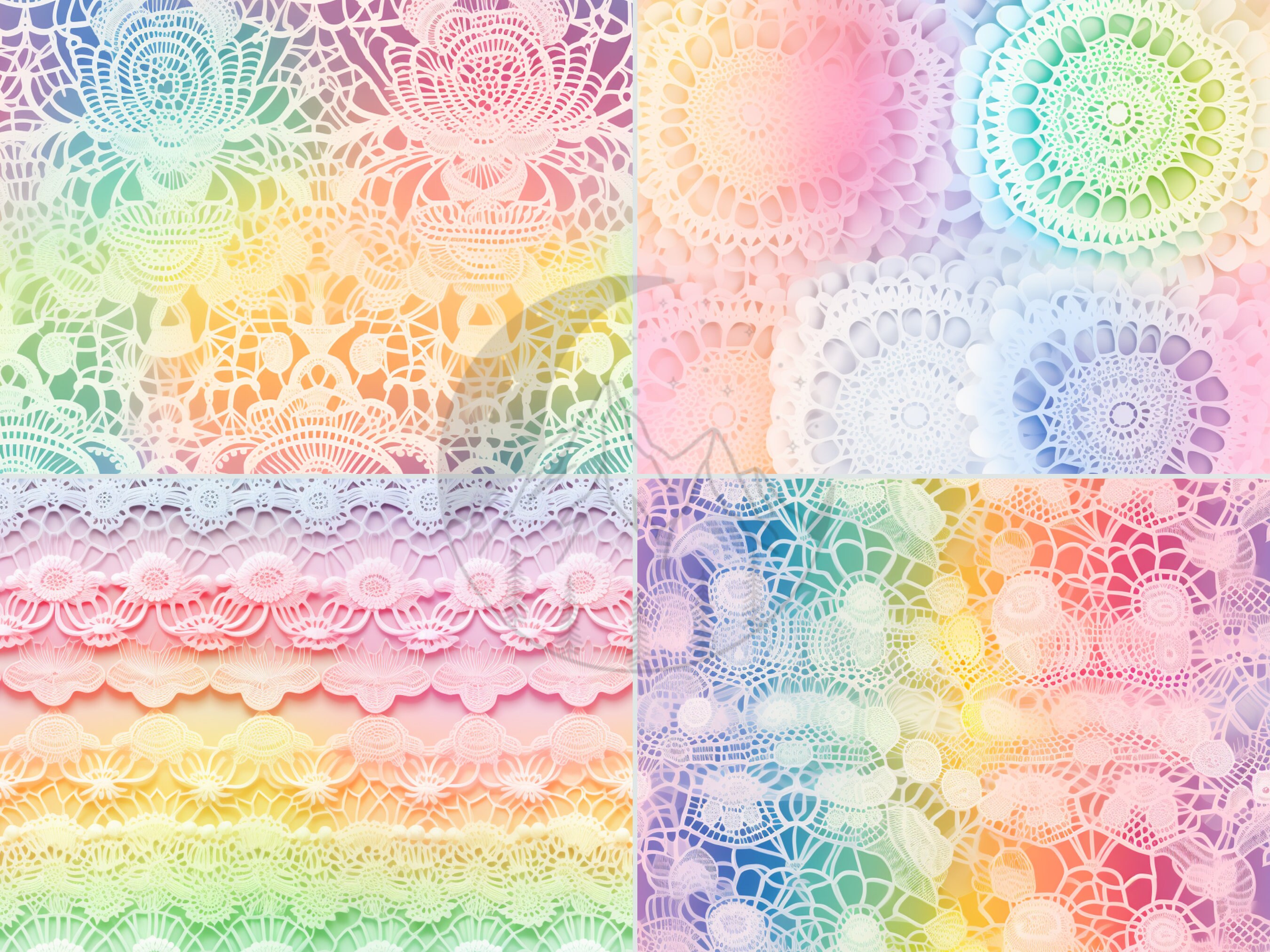 Rainbow Digital Paper Background Pattern Lace Digital - Etsy