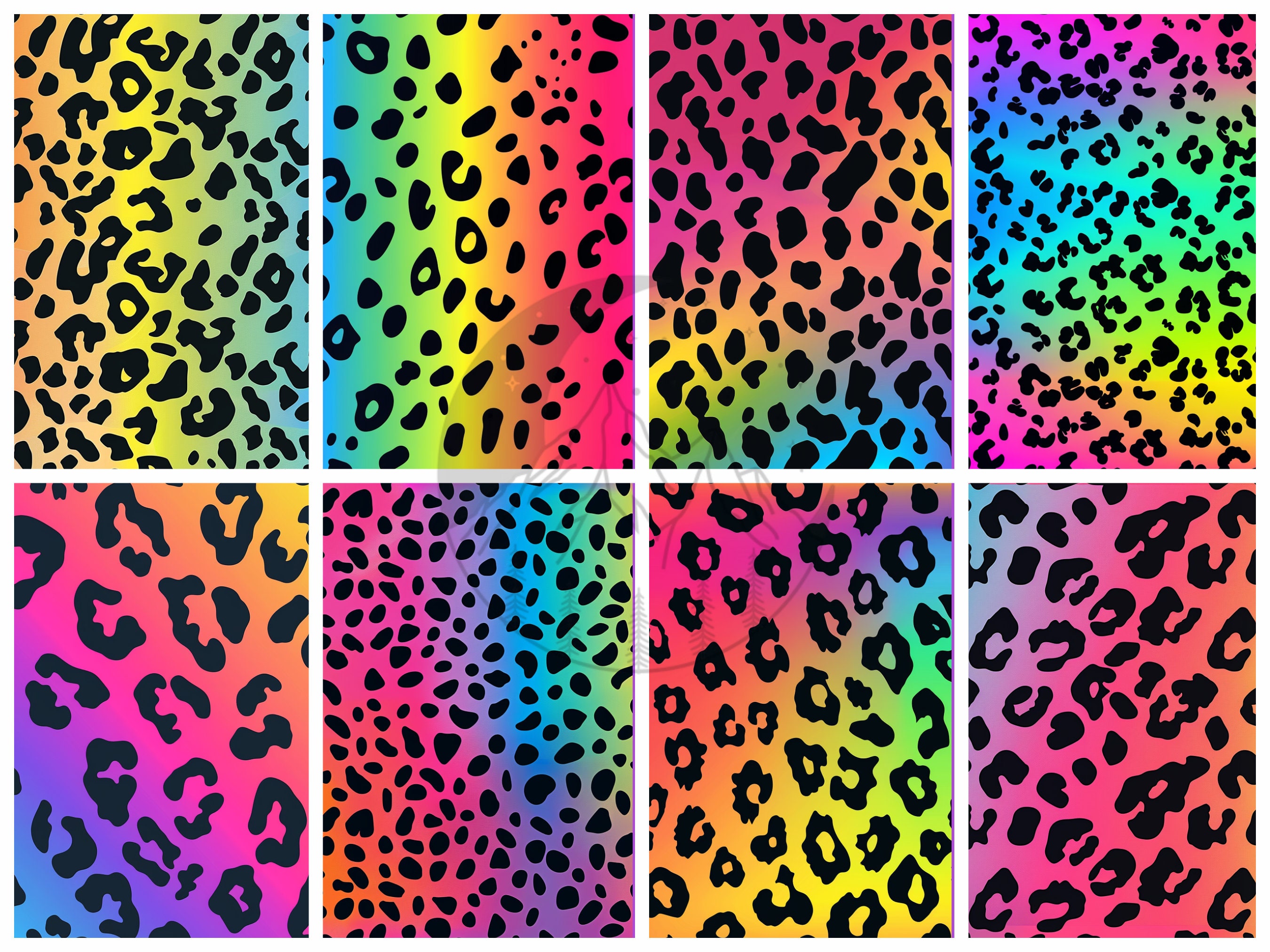 Rainbow Leopard Print Digital Paper | Animal Print | Sublimation ...