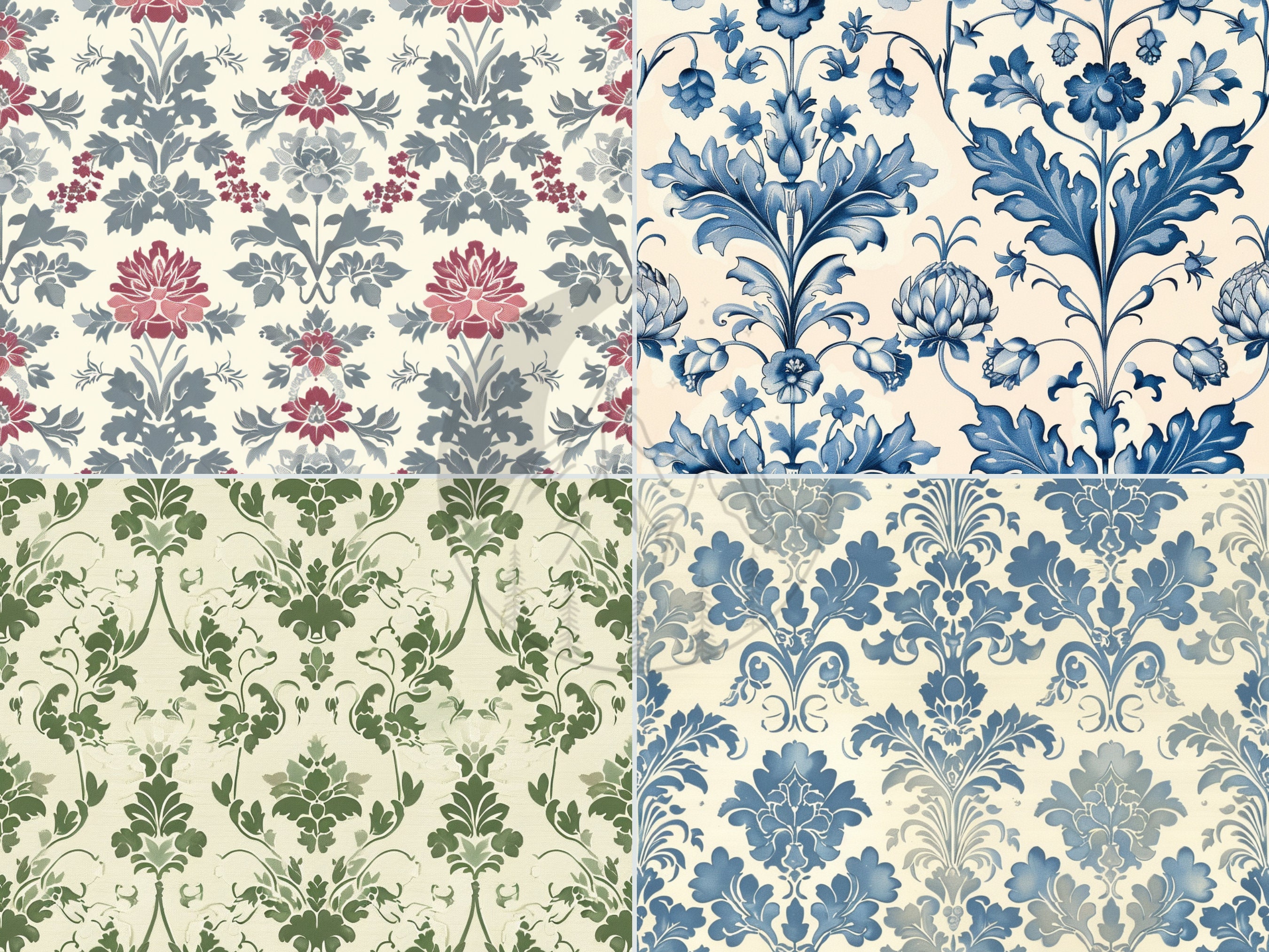 Regency Patterns Digital Paper Digital Scrapbook Paper Pack Commercial ...