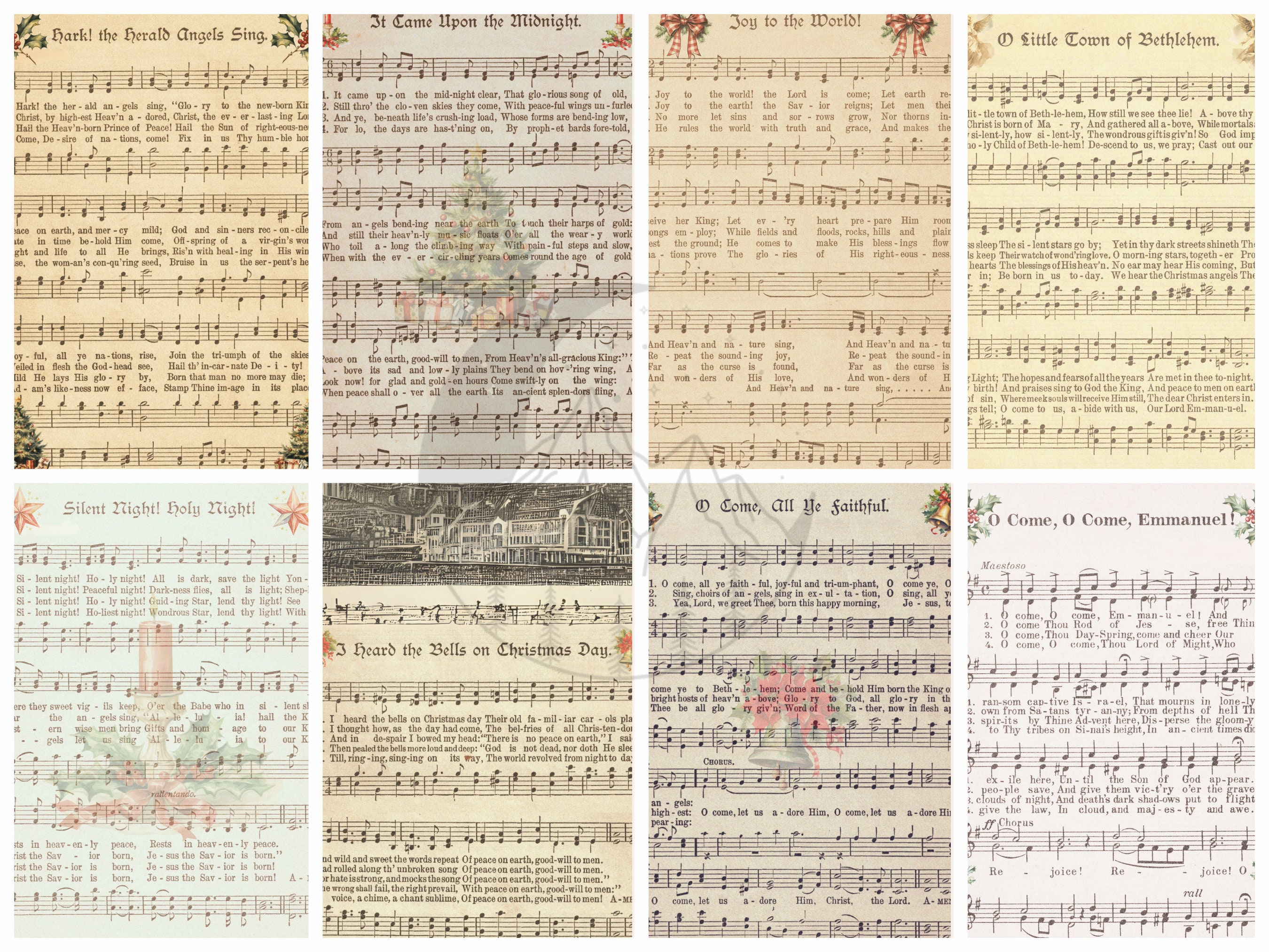 Christmas Sheet Music Digital Paper | Commercial Use | Sheet Music ...