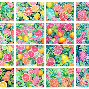 Tropical Fruit Digital Paper Pack | Scrapbooking | Invitations ...