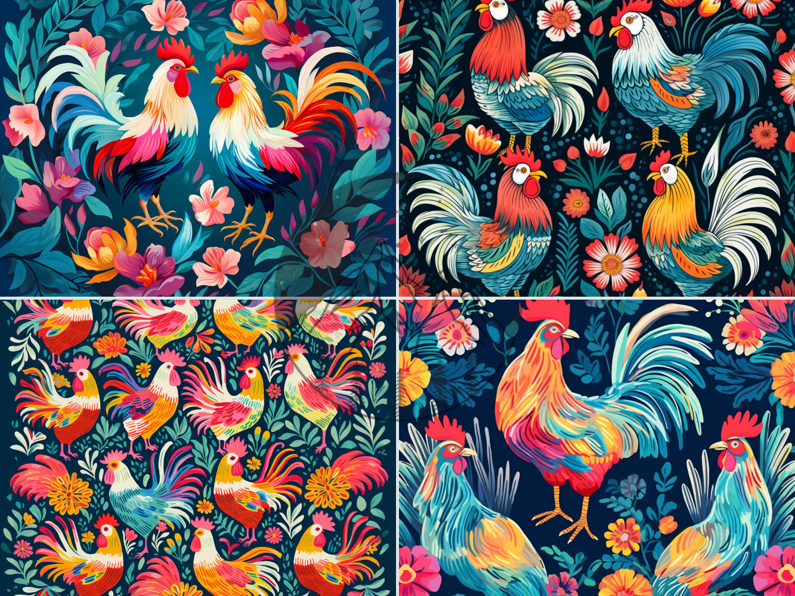 Preppy Chicken Digital Paper Pack | Commercial Use | Farm Animal ...