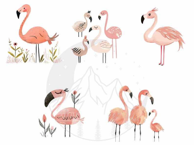 Flamingo Clipart | Pink Flamingo Patterns | Cute Summer Clipart ...