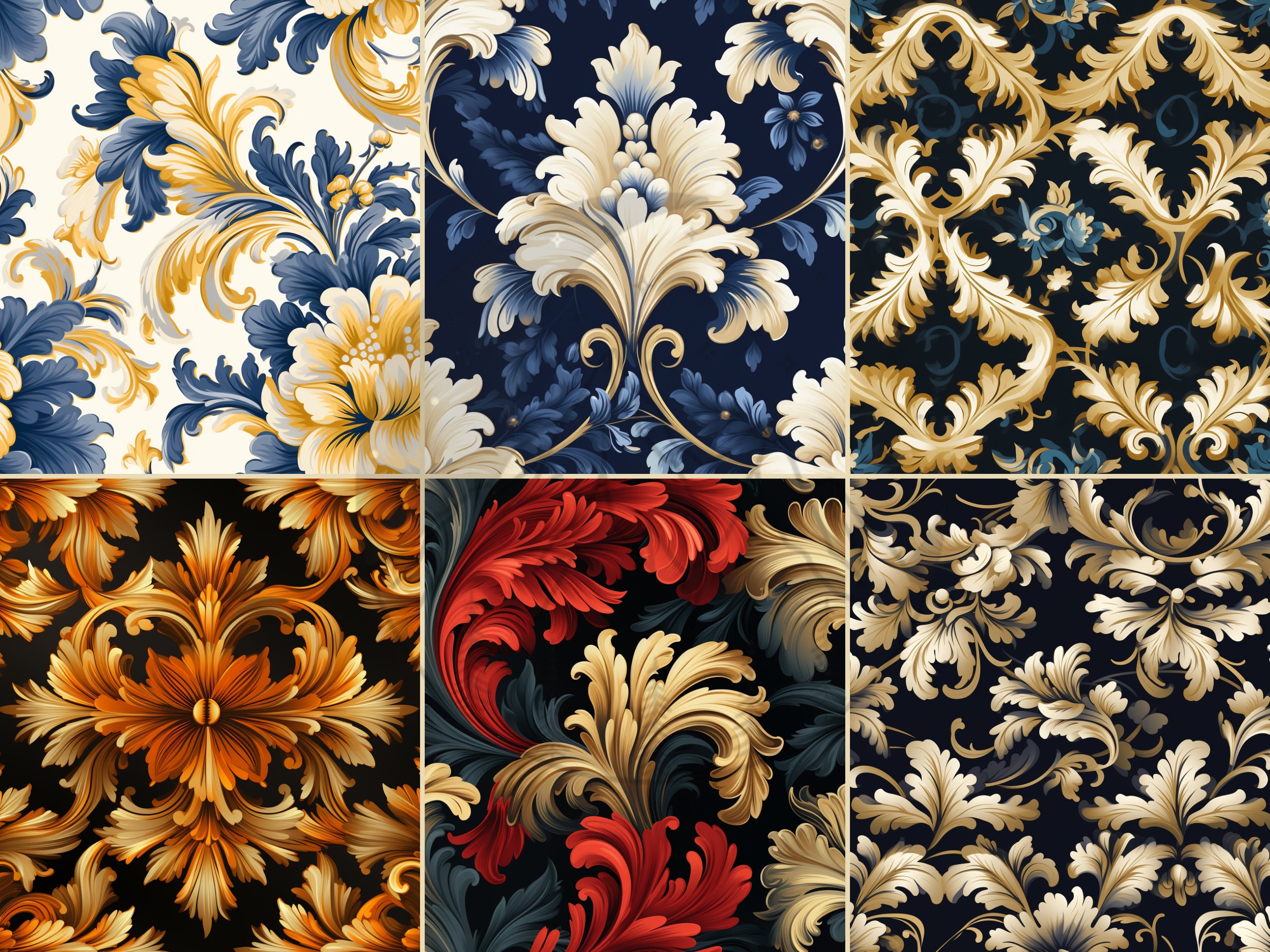Vintage Baroque Digital Papers | Instant Download | Commercial Use ...