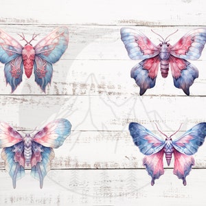 Pastel Moth Clipart| Pastel Goth | Moth Png | Halloween Clipart | Png ...