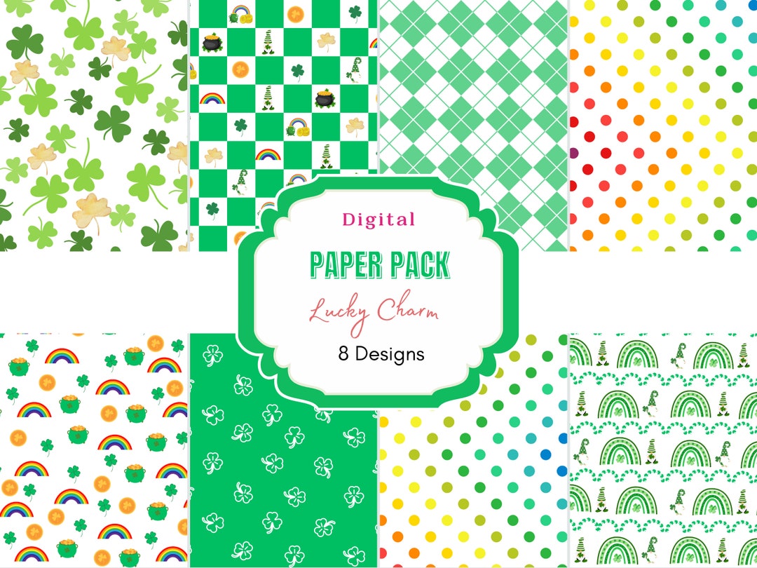 Lucky Charm Digital Papers | St. Patrick's Digital Paper | Digital ...