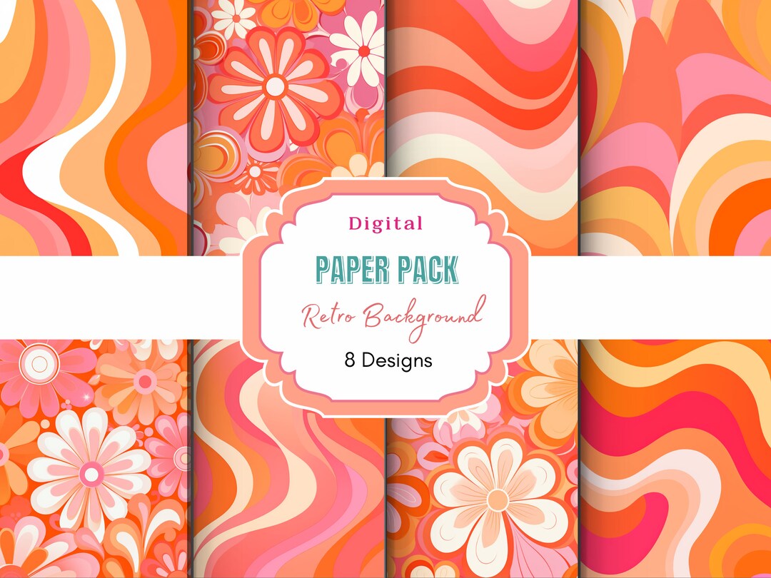 Retro Patterns | Swirly Wavy Background | Scrapbook Paper | Retro ...