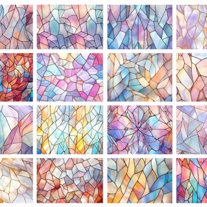 Stained Glass Digital Paper Pack | Commercial Use | Pastel Colors ...