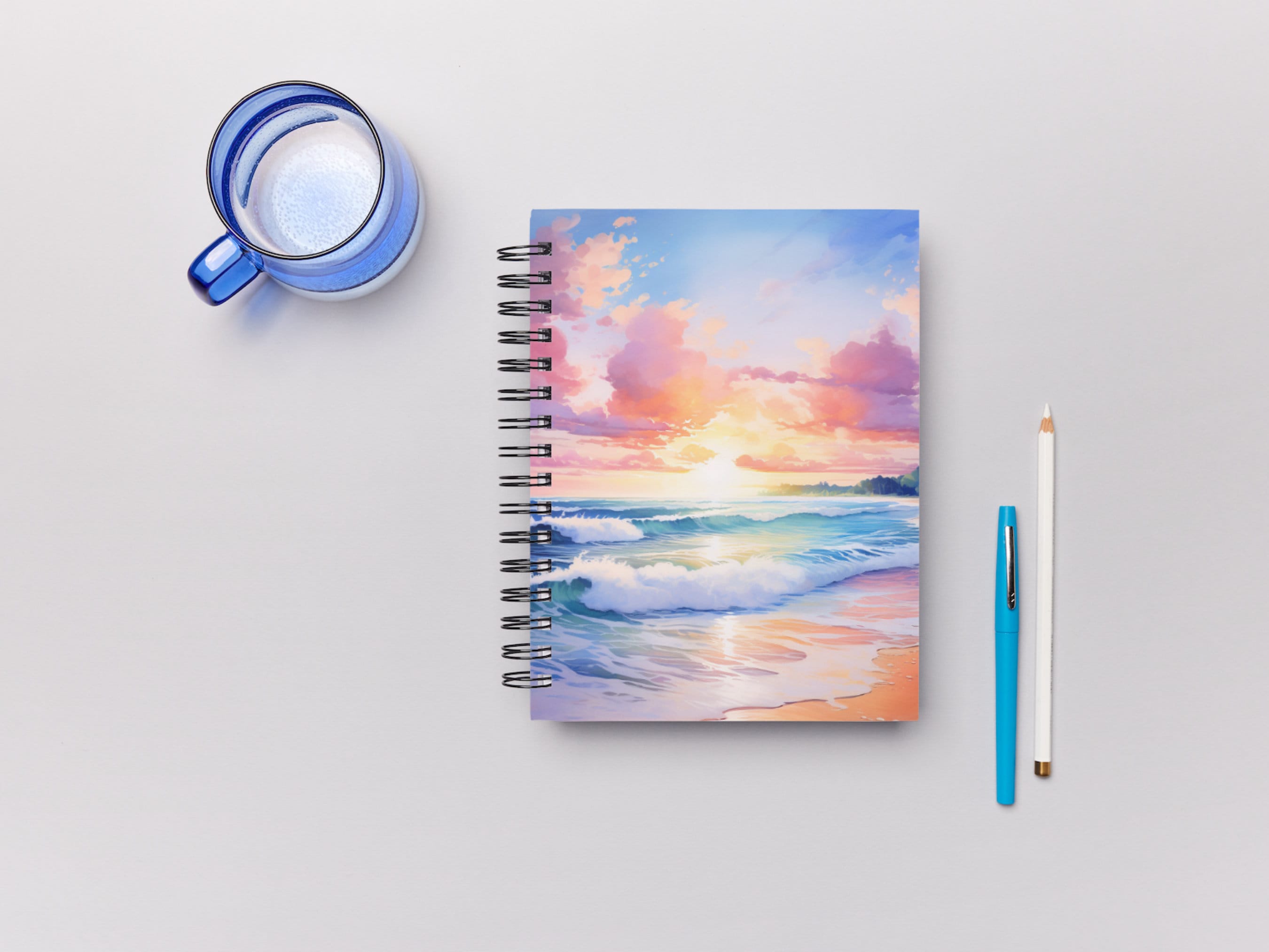 Watercolor Beach Digital Paper Watercolor Texture Junk Journal ...