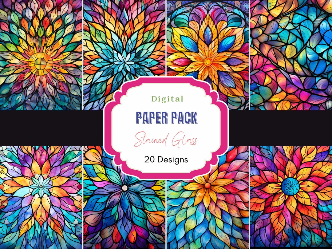 Stained Glass Digital Paper Pack | Commercial Use | Journal | Scrapbook ...