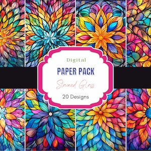 Stained Glass Digital Paper Pack | Commercial Use | Journal | Scrapbook ...