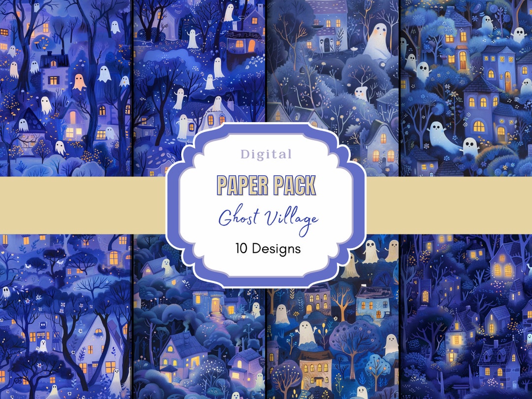 Ghost Village Digital Paper | Ghost Designs | Halloween Patterns ...