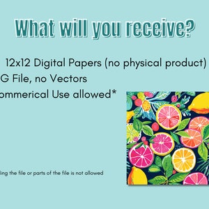 Tropical Fruit Digital Paper Pack | Scrapbooking | Invitations ...