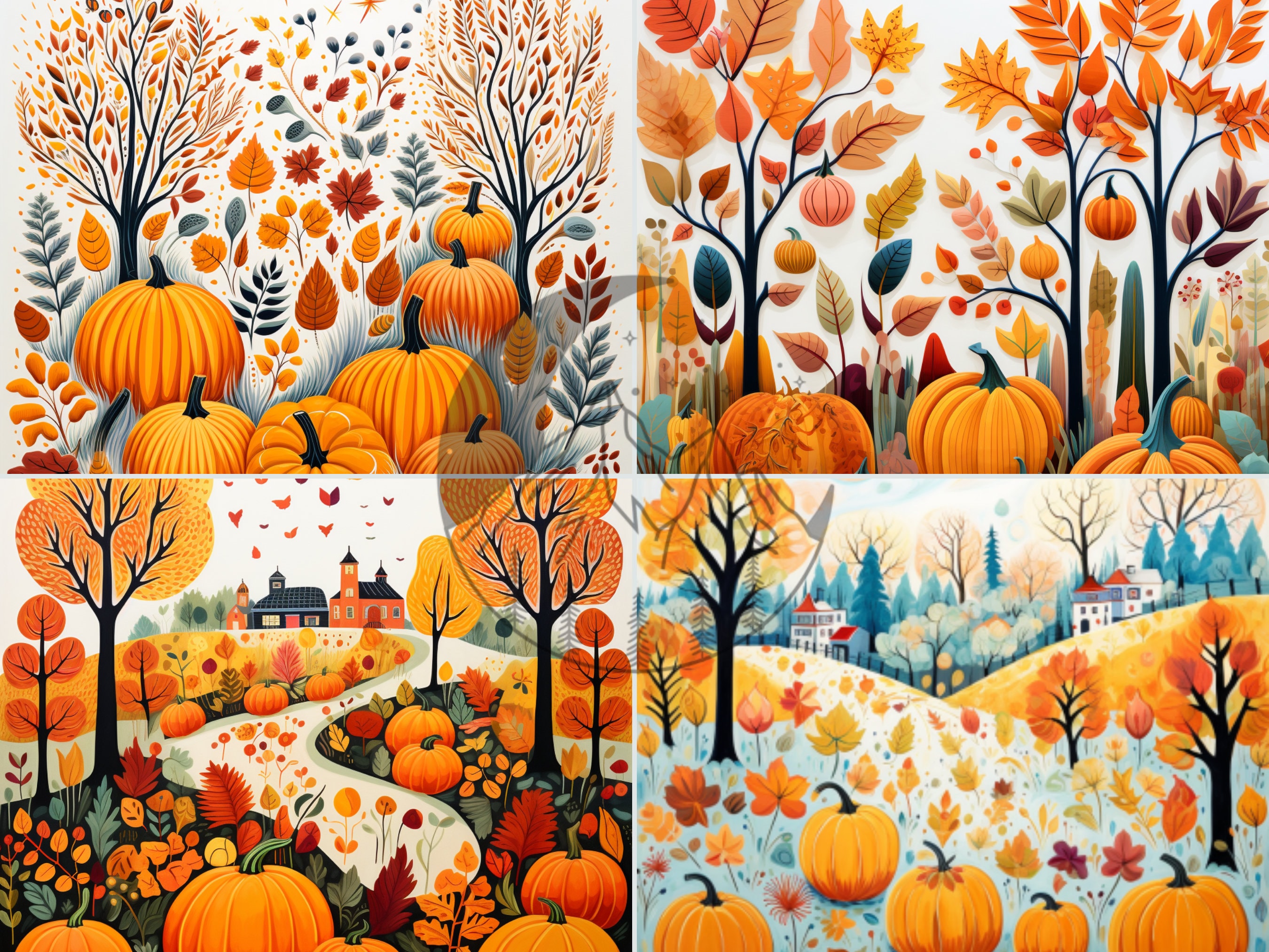 Autumn Digital Paper Fall Clipart Digital Background Autumn Pattern ...