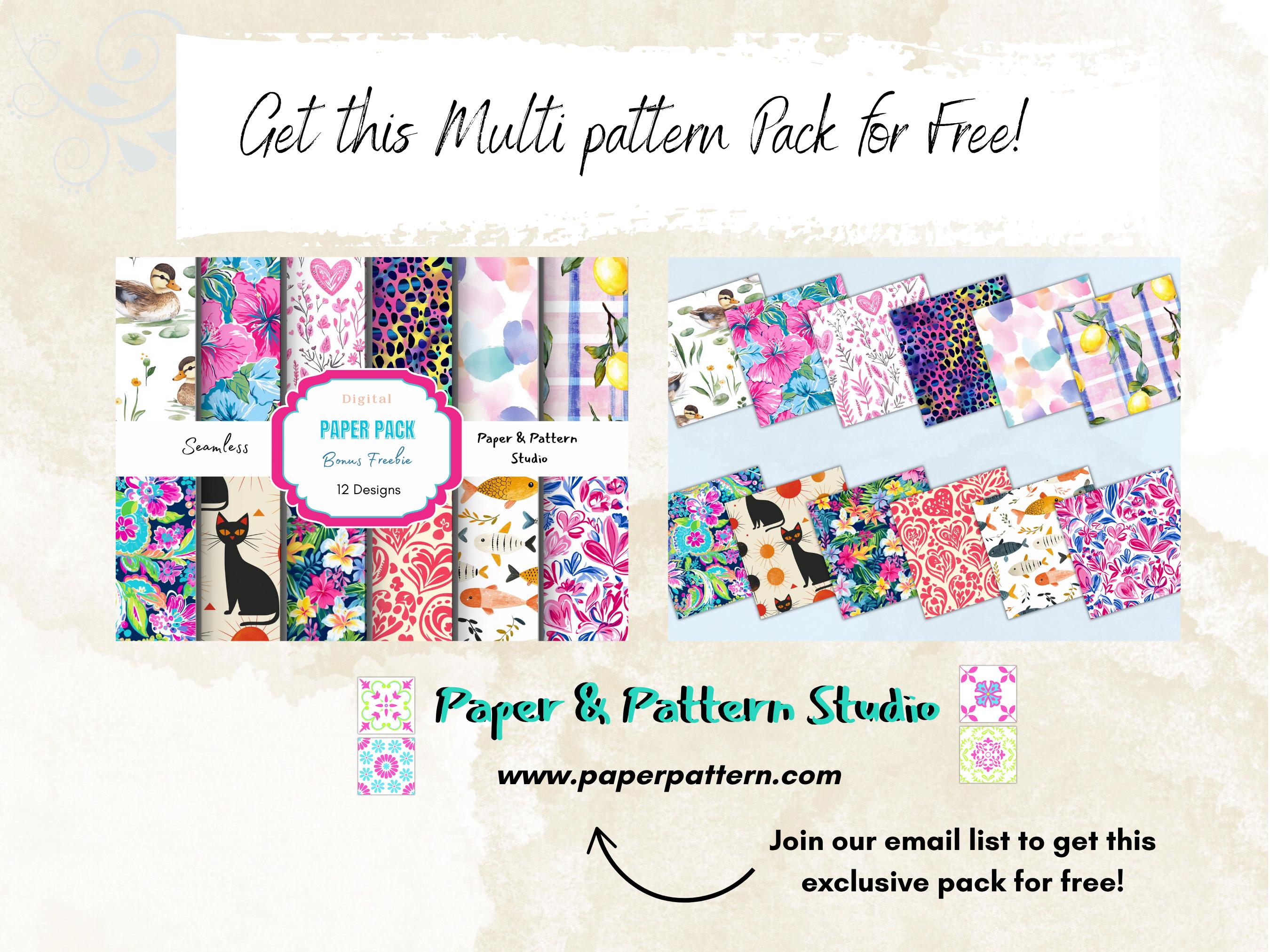 Vintage Hawaiian Block Print Digital Paper| Seamless Patterns | Summer ...