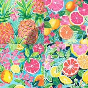 Tropical Fruit Digital Paper Pack | Scrapbooking | Invitations ...