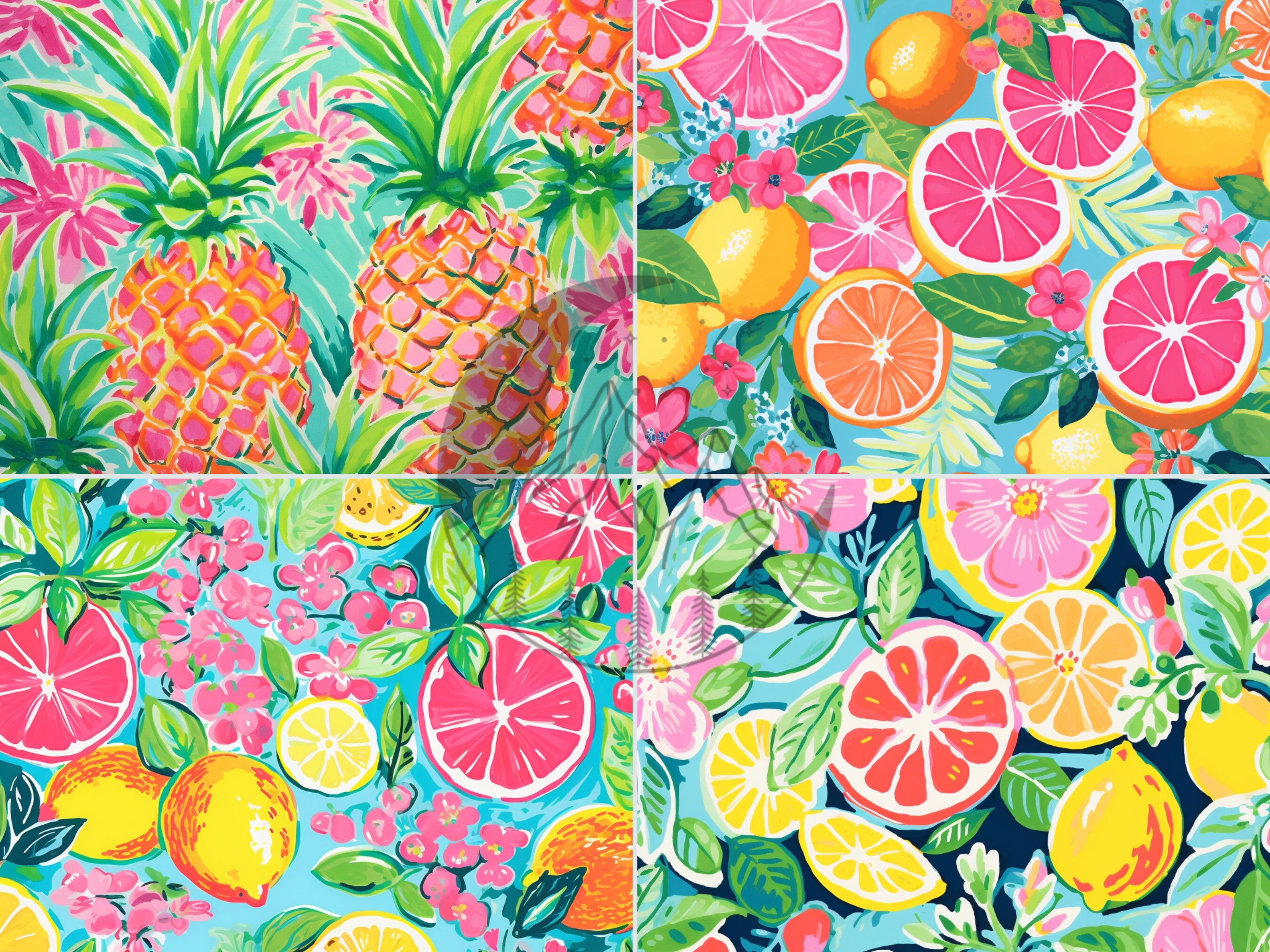 Tropical Fruit Digital Paper Pack | Scrapbooking | Invitations ...