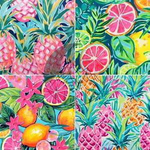 Tropical Fruit Digital Paper Pack | Scrapbooking | Invitations ...