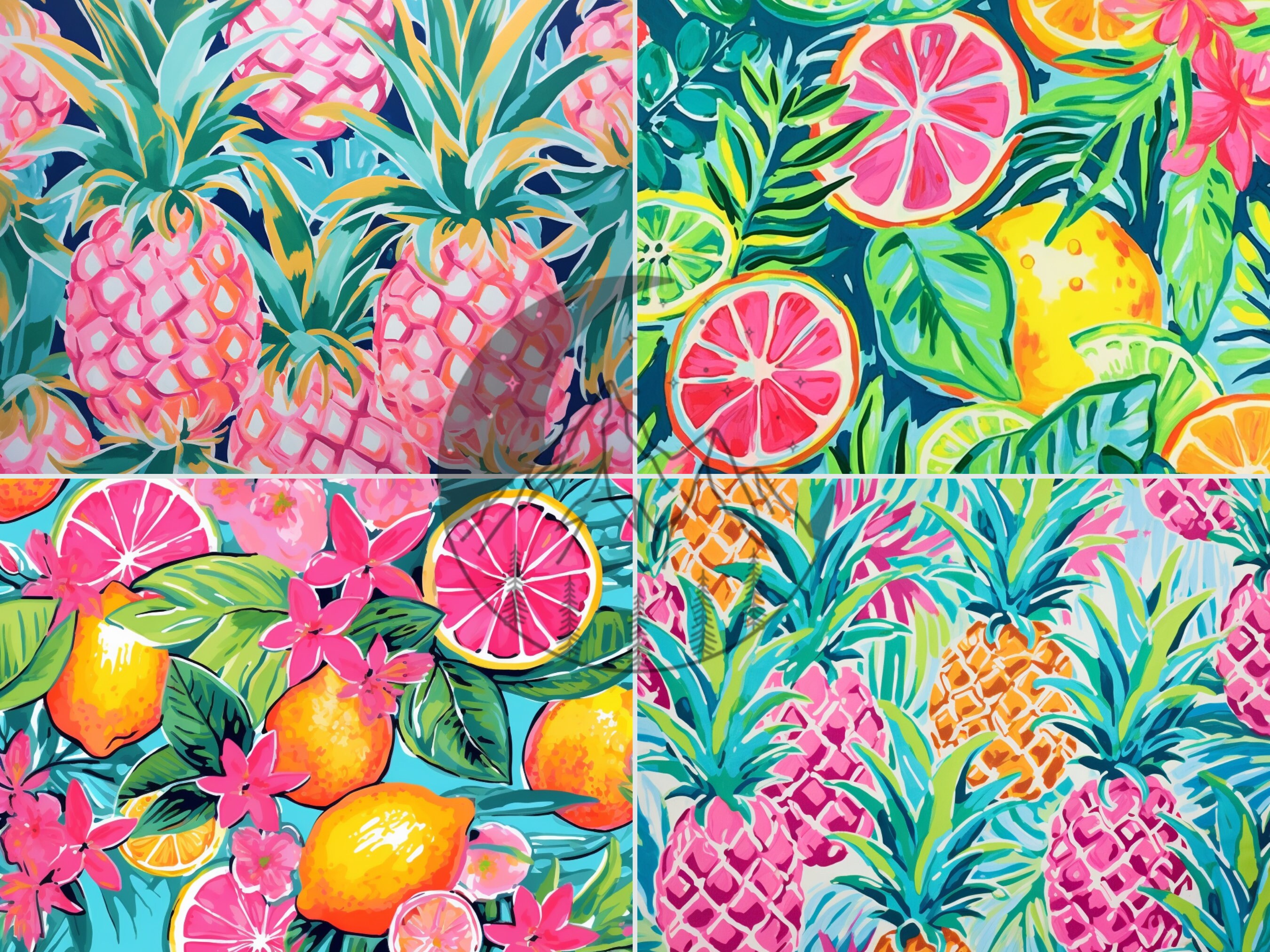 Tropical Fruit Digital Paper Pack | Scrapbooking | Invitations ...