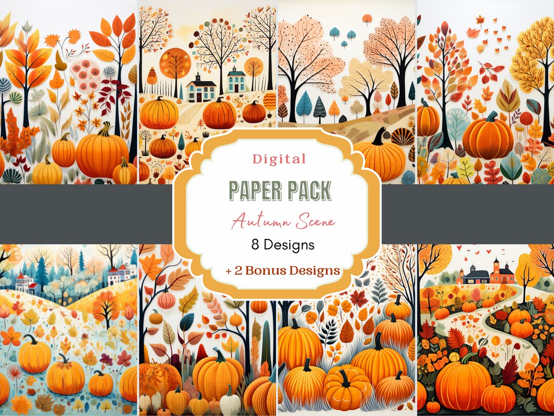 Autumn Digital Paper | Fall Clipart | Digital Background | Autumn ...