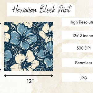 Vintage Hawaiian Block Print Digital Paper| Seamless Patterns | Summer ...