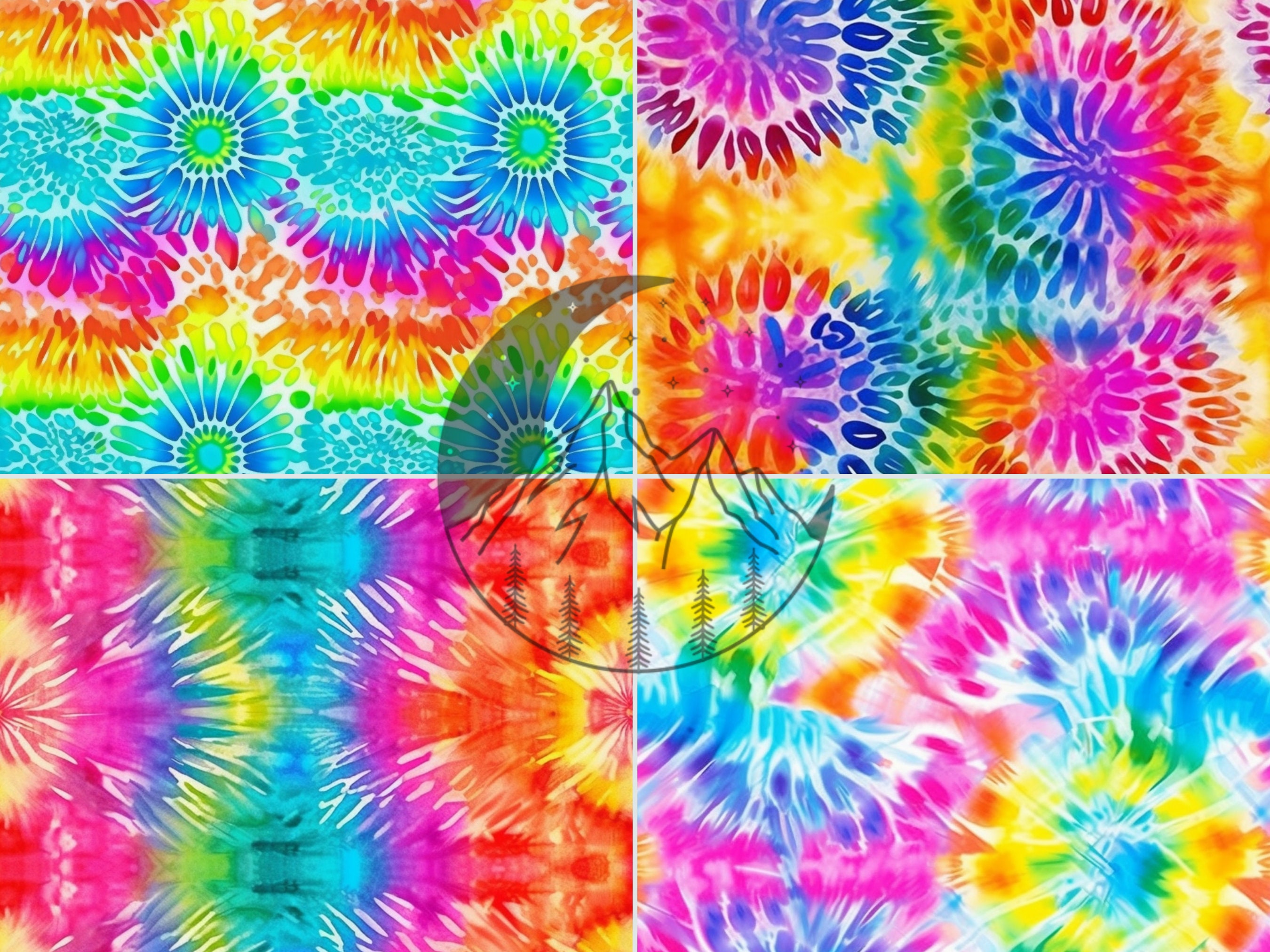 Rainbow Tie Dye Digital Paper Pack Tie Dye Rainbow - Etsy