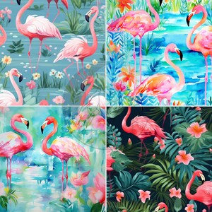 Pink Flamingo Digital Paper | Baby Shower | Flamingo Pattern | Flamingo ...