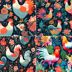 Preppy Chicken Digital Paper Pack | Commercial Use | Farm Animal ...