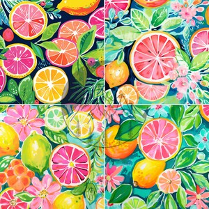 Tropical Fruit Digital Paper Pack | Scrapbooking | Invitations ...