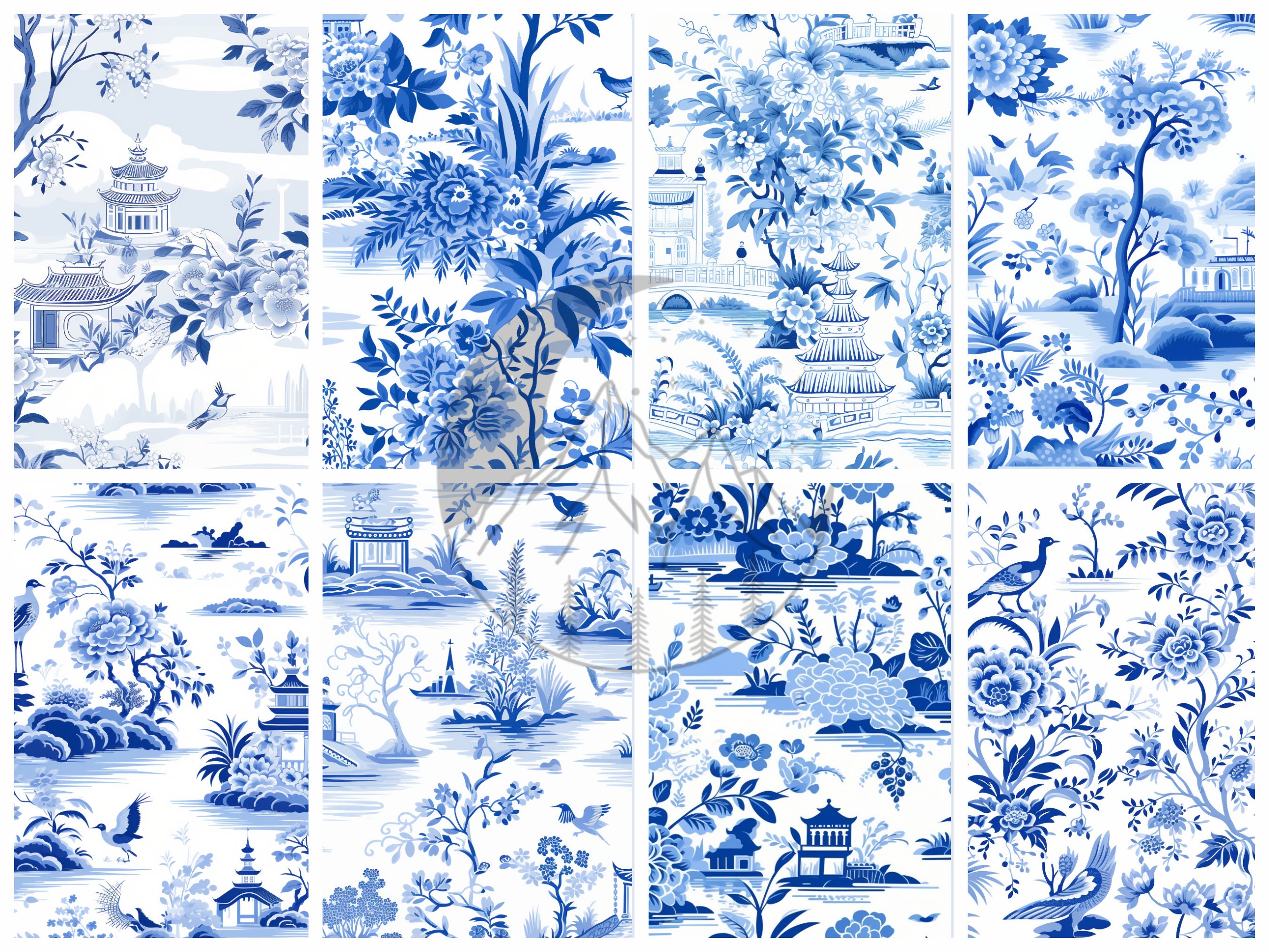 Chinoiserie Digital Paper | Commercial Use | Asian Art | Asian Pattern ...